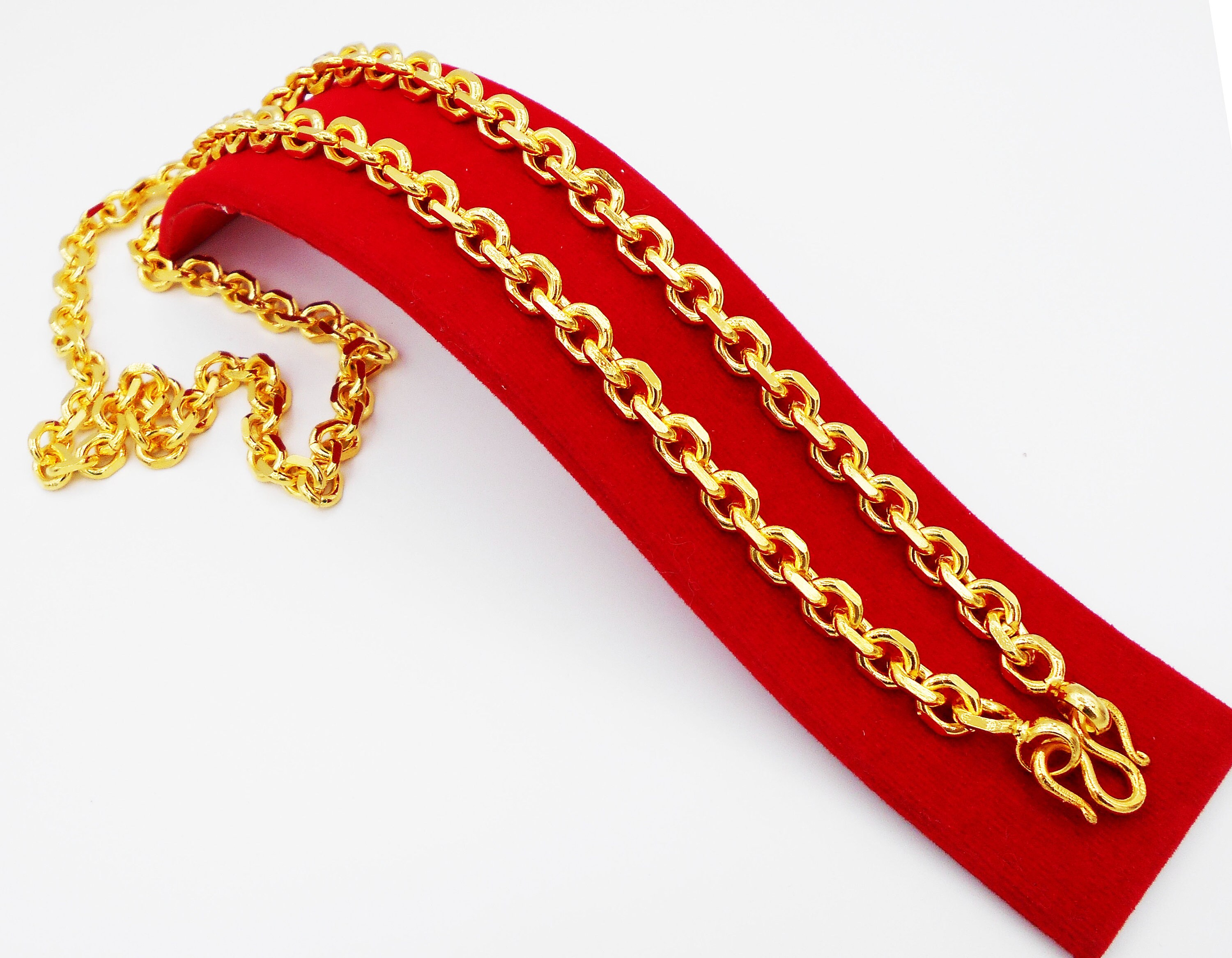 Necklace Gold Chain Link 28 22K 23K 24K Thai Baht | Etsy