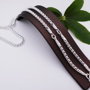 Necklace 2 Hoops Silver Chain 26 Inch 22K 23K 24K Thai Baht White Gold ...