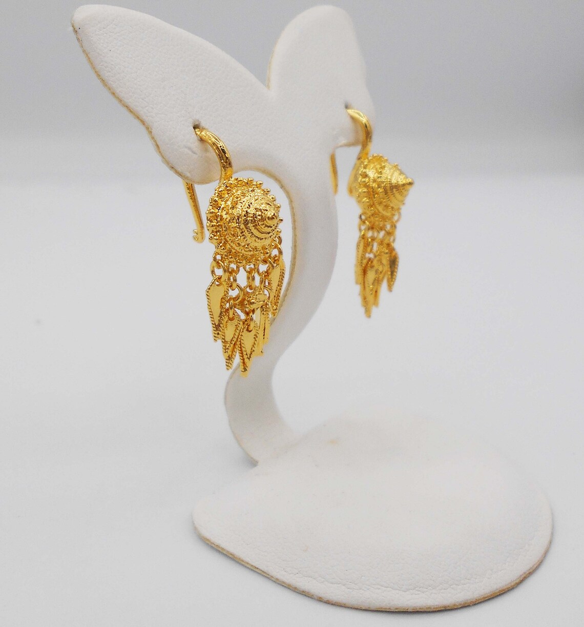 Thai Jewelry Earrings Drop Dangle Lai Thai 22K 23K 24K Thai - Etsy