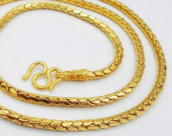 Necklace Chain 22K 23K 24K Thai Baht White Gold Plated - Etsy