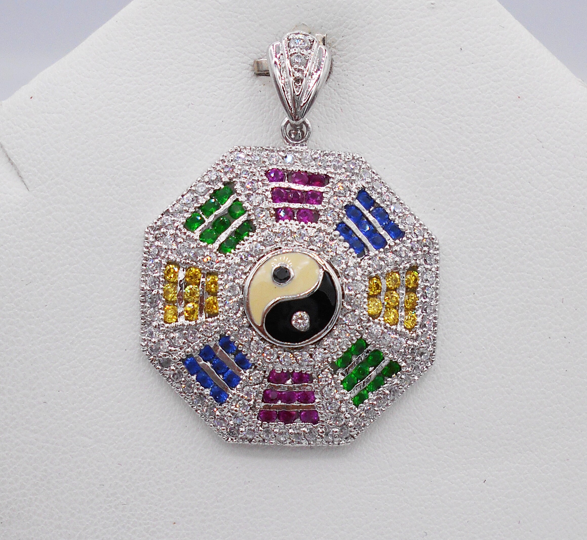 Yin-yang Pendant Multi Sapphire Color& Diamond CZ Thai Jewelry - Etsy