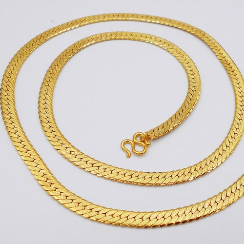 Necklace Gold Chain Link 22K 23K 24K Thai Baht Yellow Gold - Etsy