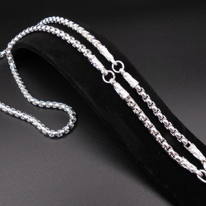 Necklace 2 Hoops Silver Chain 26 Inch 22K 23K 24K Thai Baht White Gold ...
