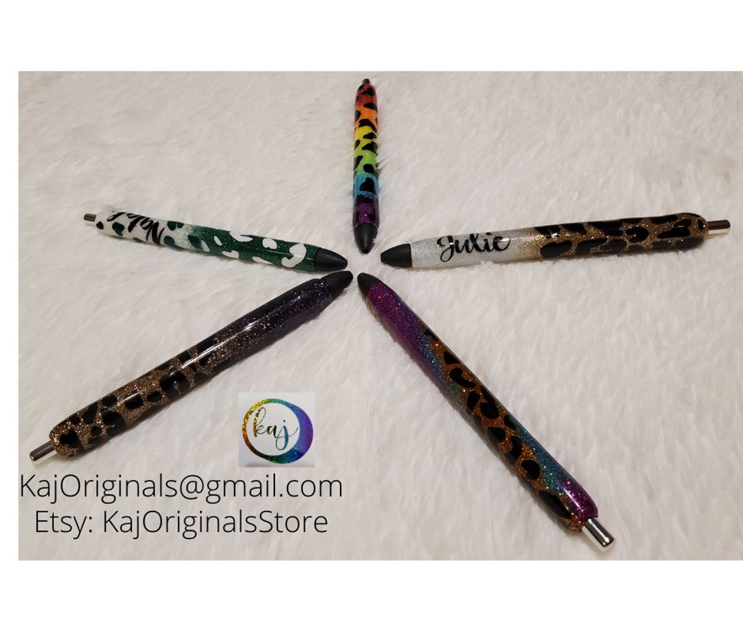 Glitter Pens Custom Glitter Pens Leopard Print Animal Print refillable ...