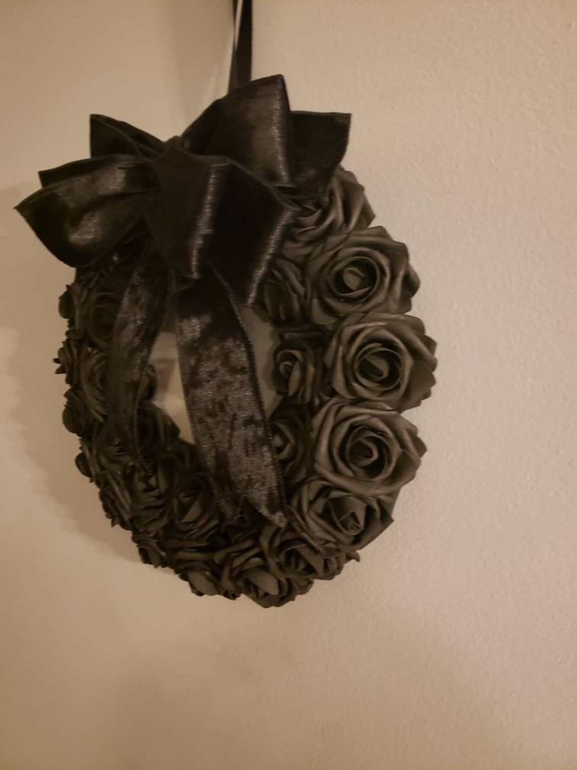 Victorian black rose wreath. Gothic home decor. Gothic wall | Etsy