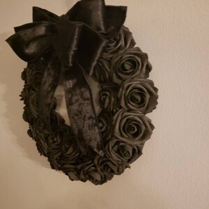 Victorian black rose wreath. Gothic home decor. Gothic wall | Etsy