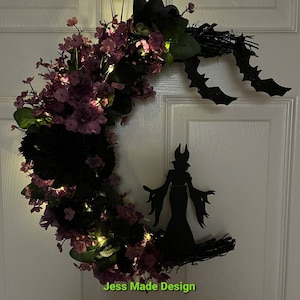 Evil Mistress Wreath. Dark Witch Moon Wreath. Halloween Door - Etsy