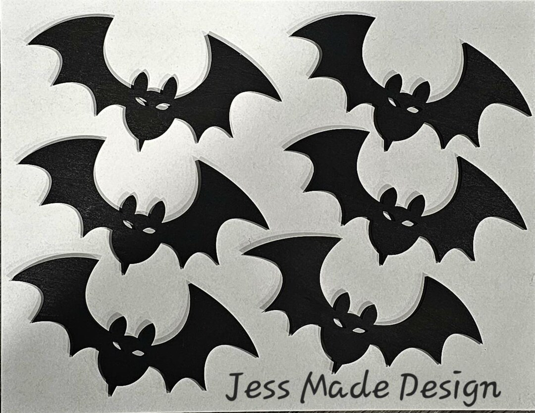 Black Bats. Wood Bats. 6 Pack of Laser Cut Bats, Halloween Crafts ...