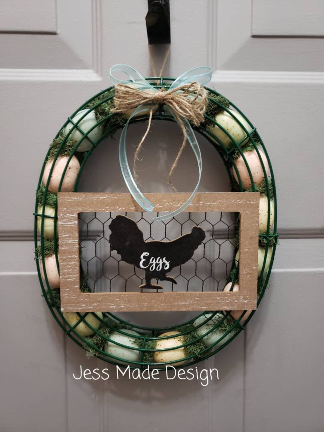 Easter Egg Wreath. Farmhouse Egg Wreath. Farmhouse Easter - Etsy