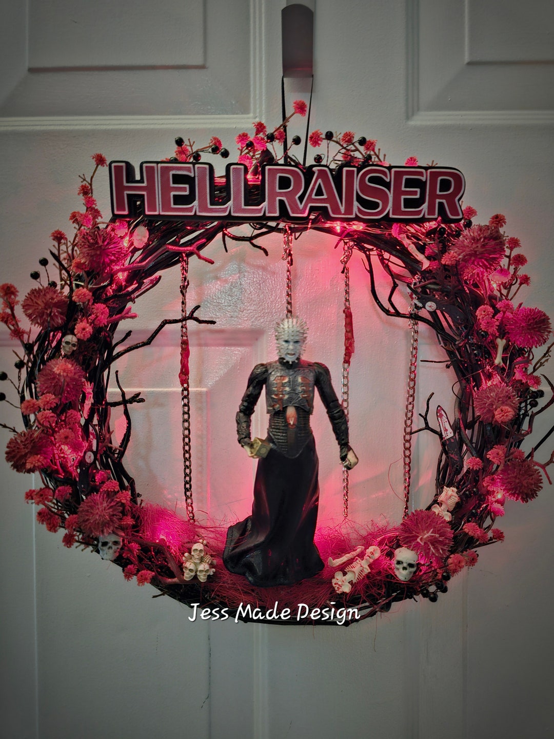 Horror Wreath: Pinhead Fan Art, Movie Decor - Etsy