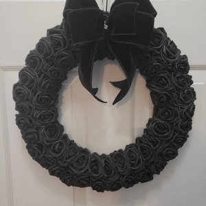 Victorian Black Rose Wreath. Gothic Home Decor. Gothic Wall Decor ...