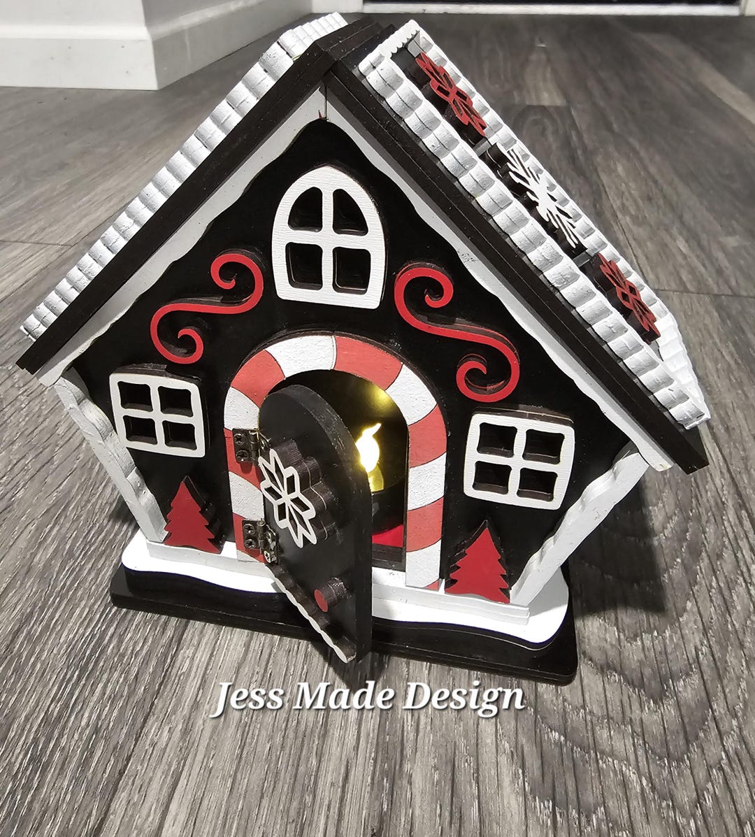 Gothic Gingerbread House LED Candle Holder, Black & Red Christmas Decor ...