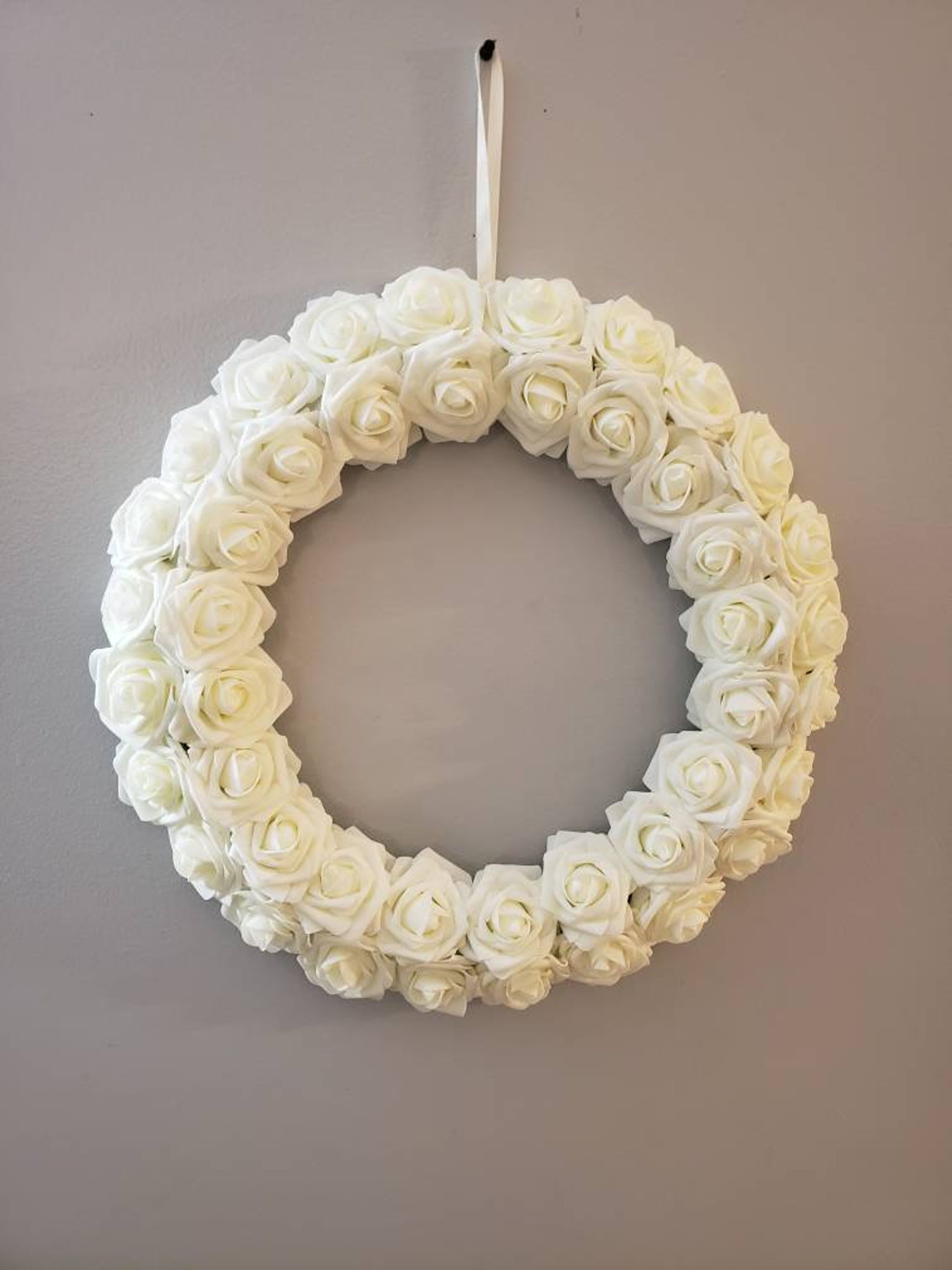 Ivory Rose Wreath. Wedding Decor. Wedding Gift. Wreath Frame. | Etsy