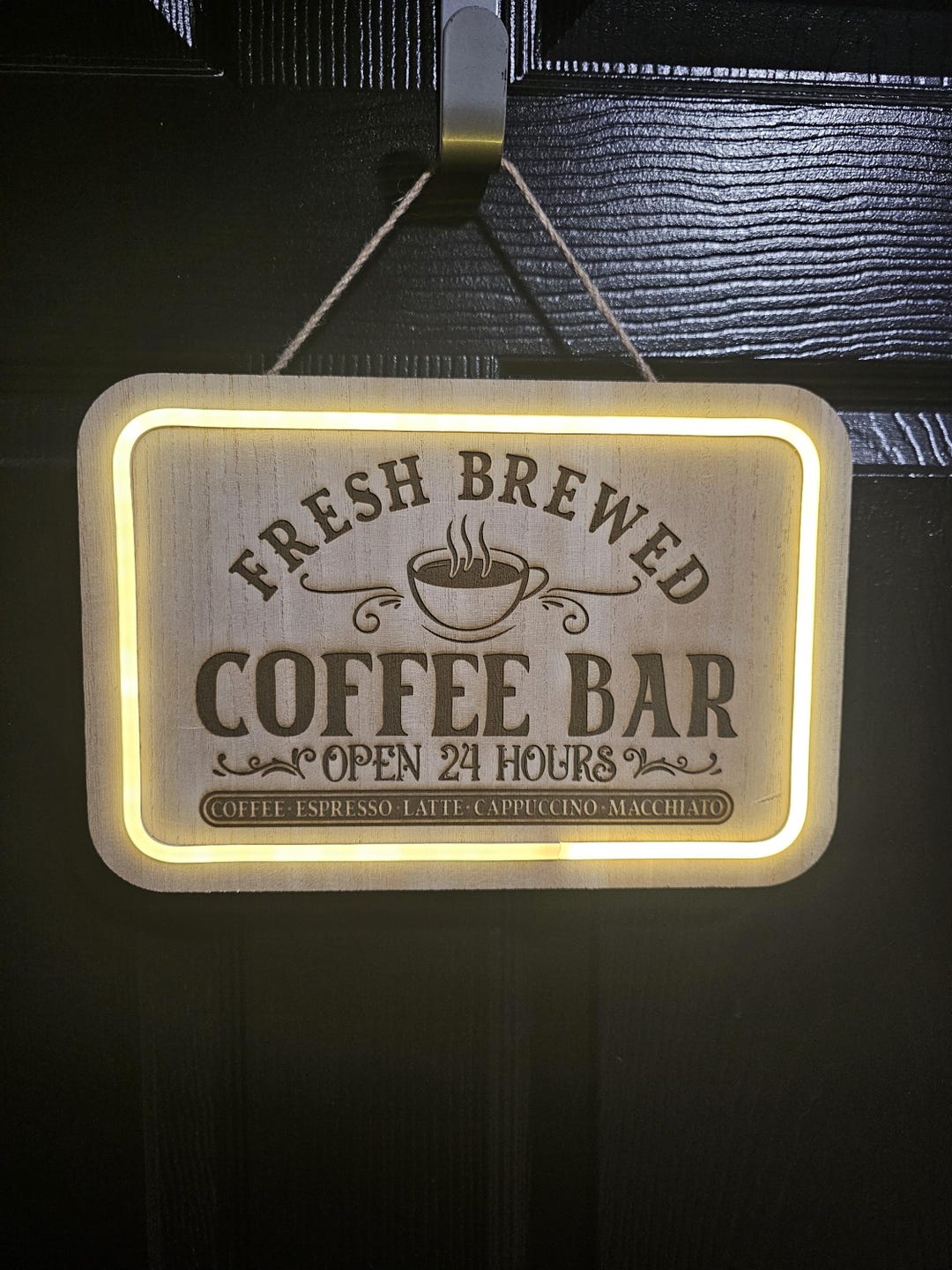 Coffee Bar LED Wooden Sign, Lighted Coffee Wall Decor - Etsy