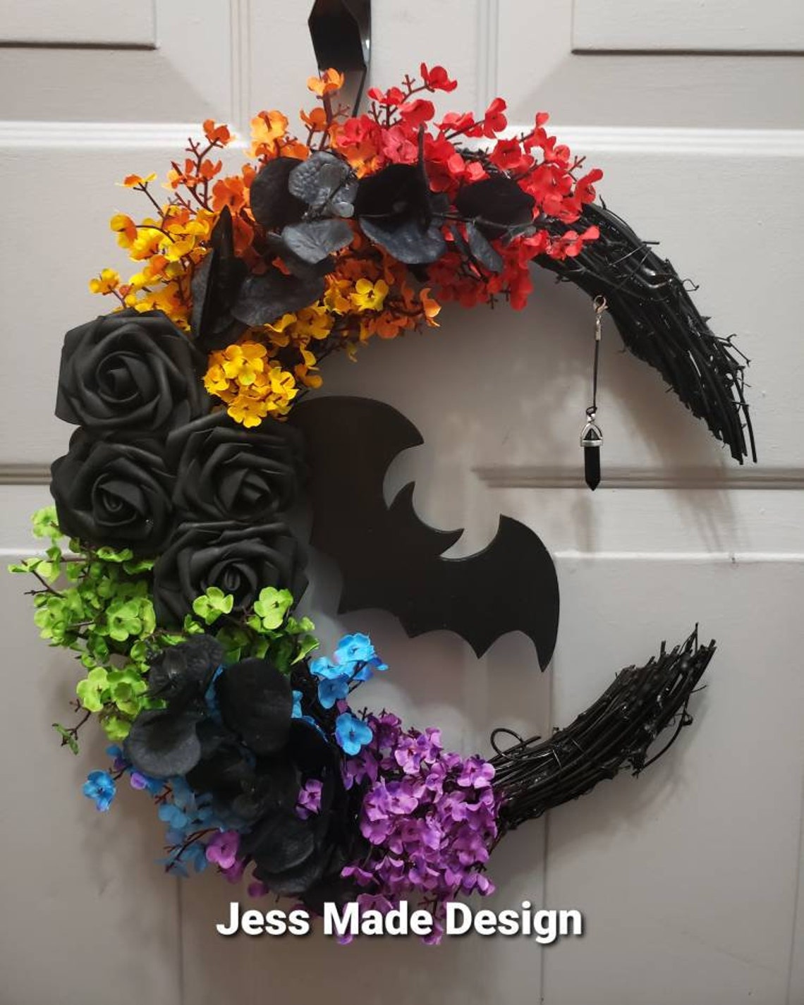 Bat Moon Wreath Bat Wall Hanging Bat Wall Decor Gothic Door - Etsy
