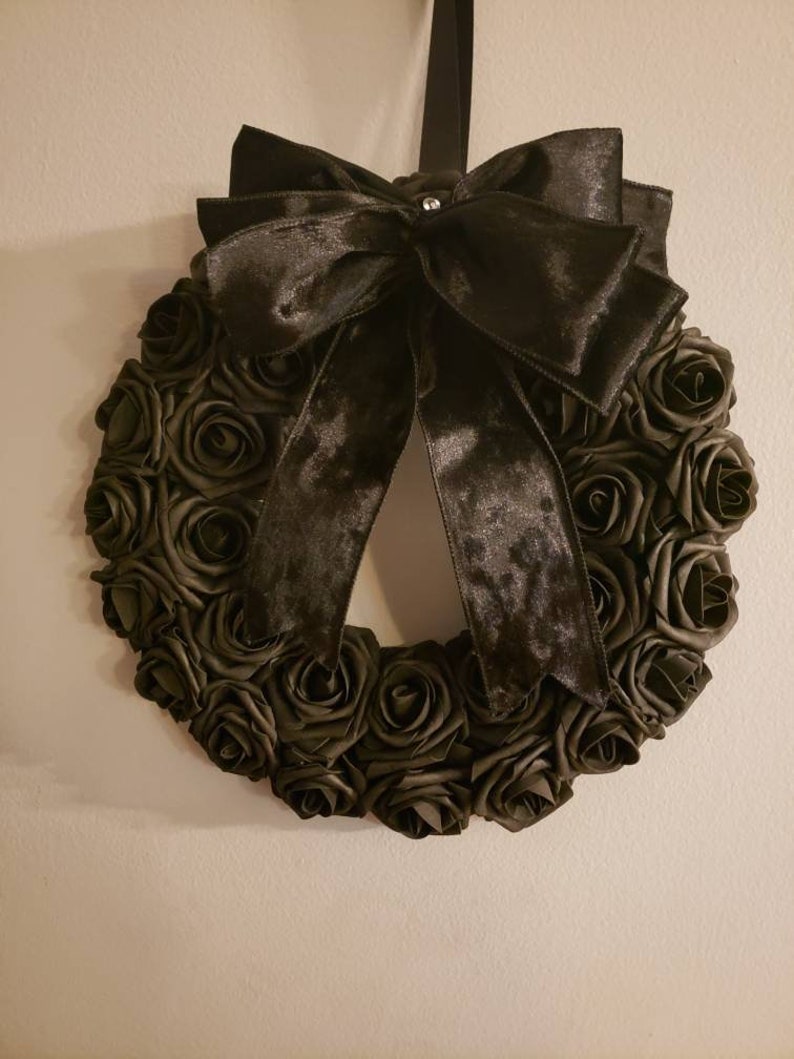 Victorian black rose wreath. Gothic home decor. Gothic wall | Etsy