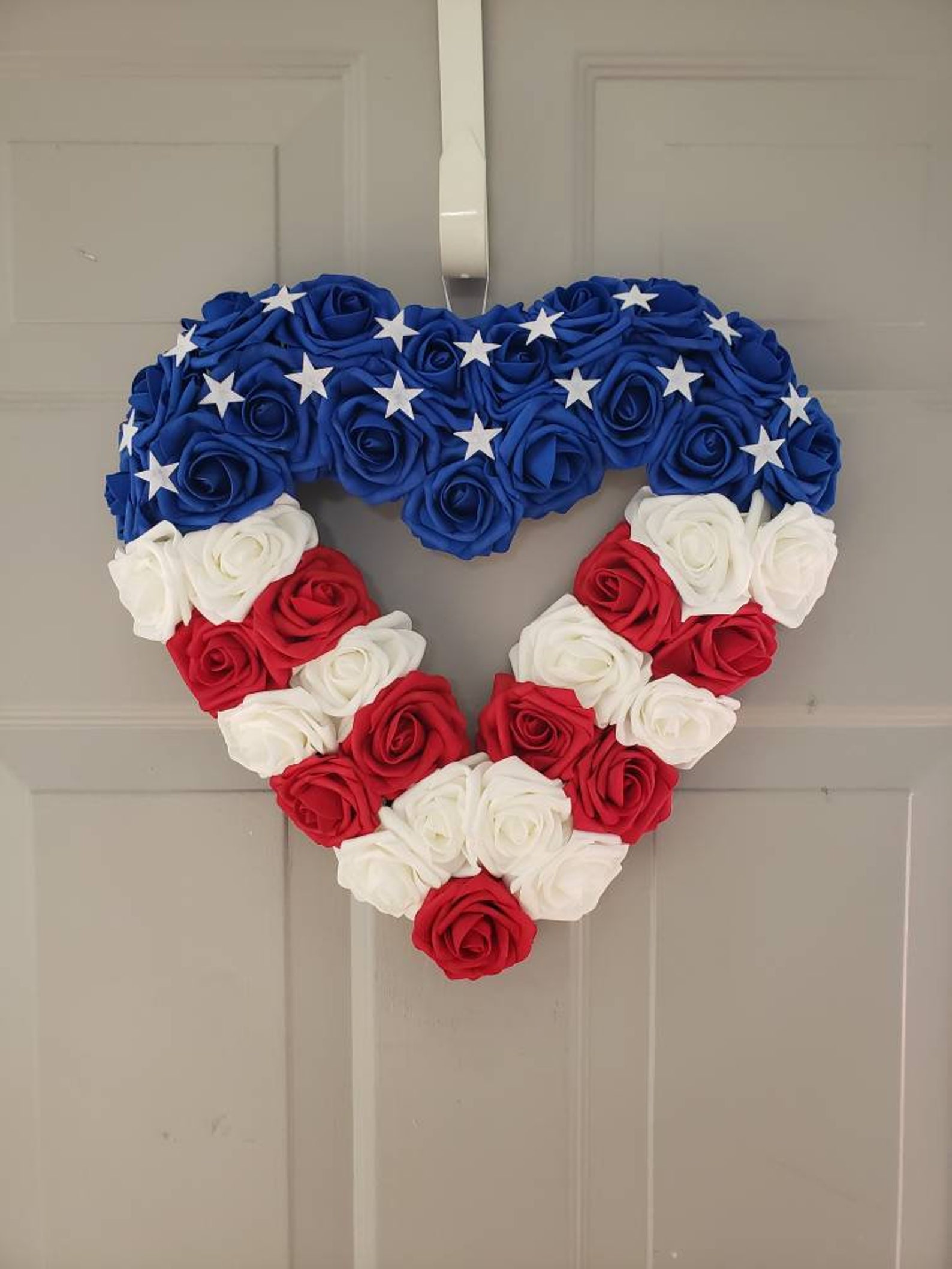 Patriotic Heart Wreath. American Flag Wreath. 4th of July - Etsy