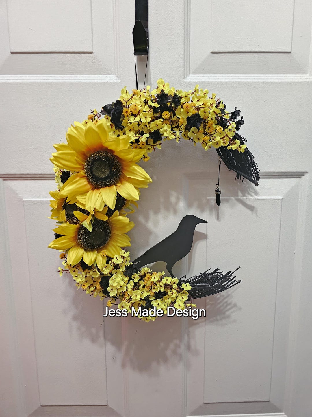 Sunflower Wreath, Sunflower Wall Decor, Raven Home Decor, Fall Foor ...