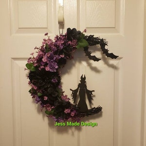 Evil Mistress Wreath. Dark Witch Moon Wreath. Halloween Door - Etsy