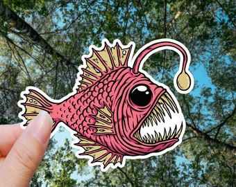 Angler Fish Sticker - Etsy