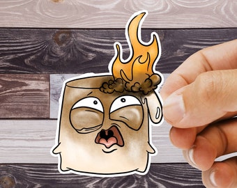 Roasting Marshmallows Vinyl Sticker Funny Sticker Camping | Etsy