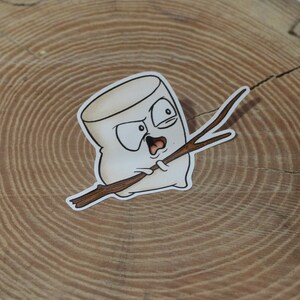 Roasting Marshmallows Vinyl Sticker, Funny Sticker, Camping Sticker ...
