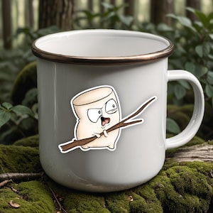 Roasting Marshmallows Vinyl Sticker, Funny Sticker, Camping Sticker ...