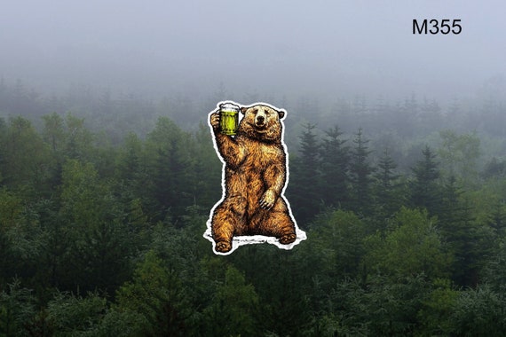 Bear Beer Sticker Vinyl Sticker Laptop Sticker Yeti Cooler - Etsy