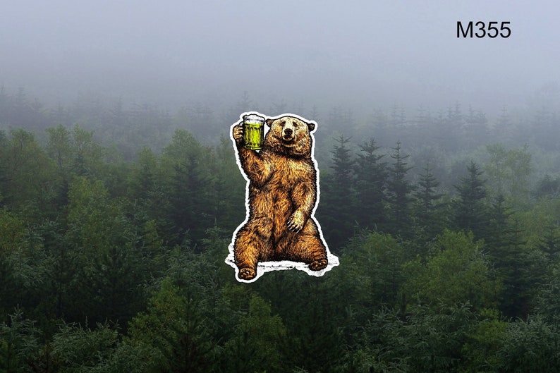 Bear Beer Sticker Vinyl Sticker Laptop Sticker Yeti Cooler - Etsy