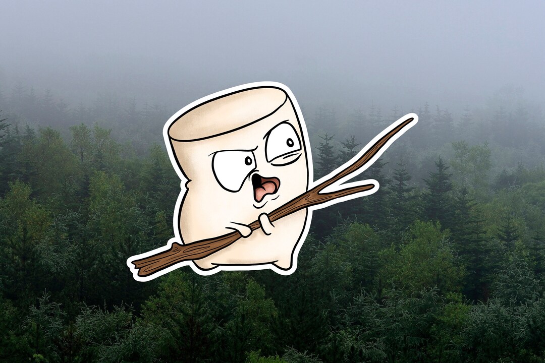 Roasting Marshmallows Vinyl Sticker, Funny Sticker, Camping Sticker ...