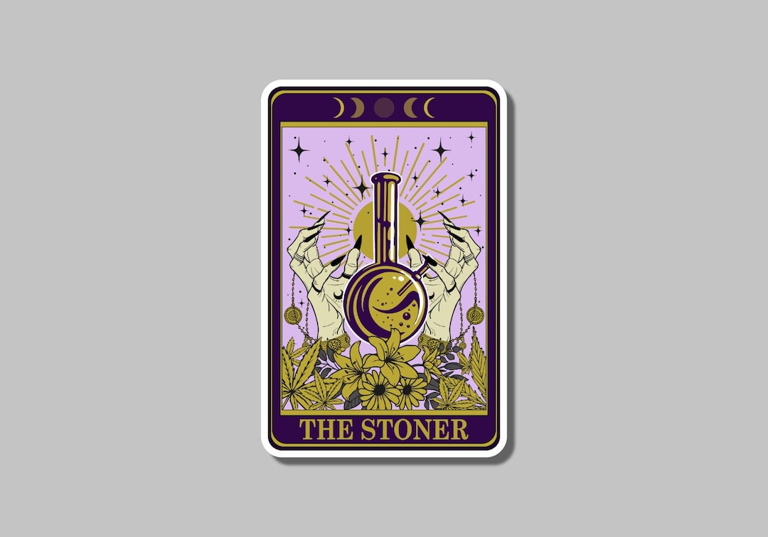 Tarot Card ‘the Stoner’, Bong Tarot Card Sticker, Waterproof Tarot Card ...