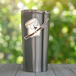 Roasting Marshmallows Vinyl Sticker, Funny Sticker, Camping Sticker ...