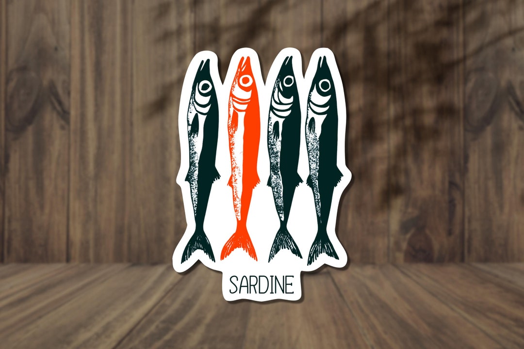Sardines Sticker, Ocean Inspired Decal, Tackle Box, Laptop Journal ...