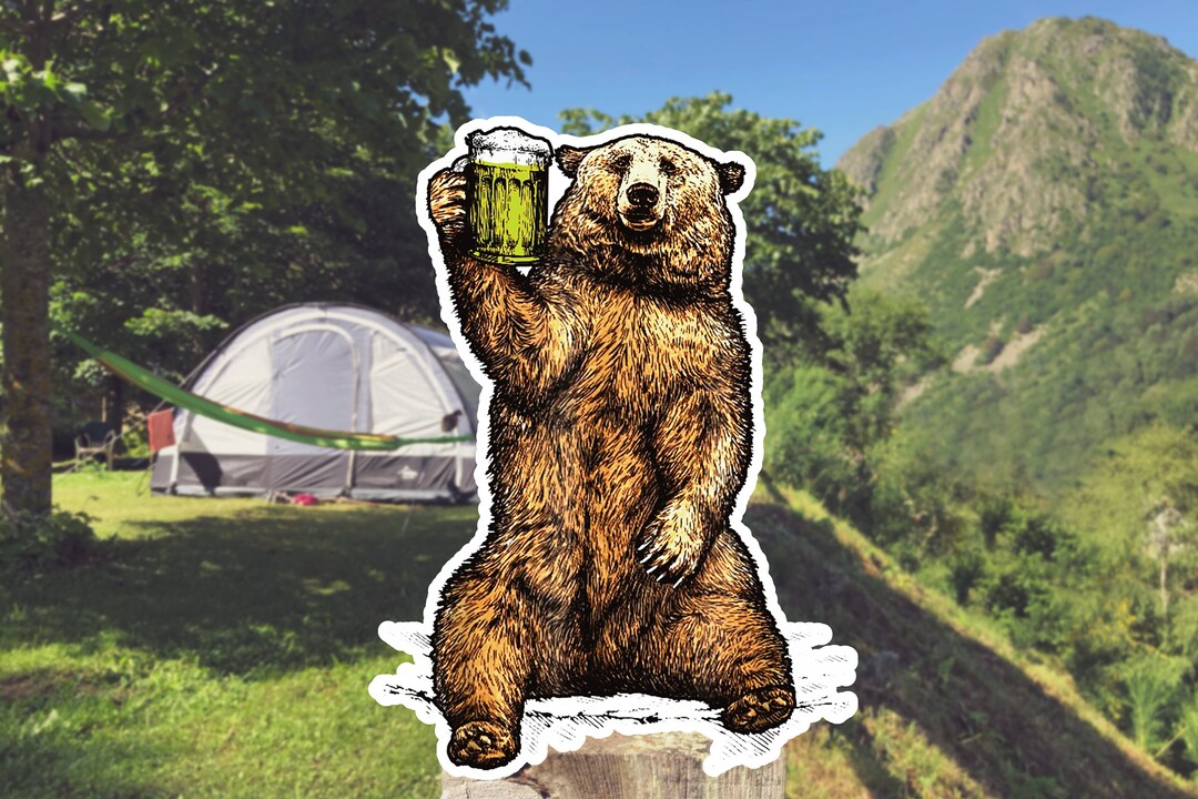 Beer Stickers, Outdoor Campfire With Friends, Camping Beer Glass ...