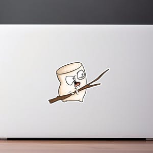 Roasting Marshmallows Vinyl Sticker, Funny Sticker, Camping Sticker ...
