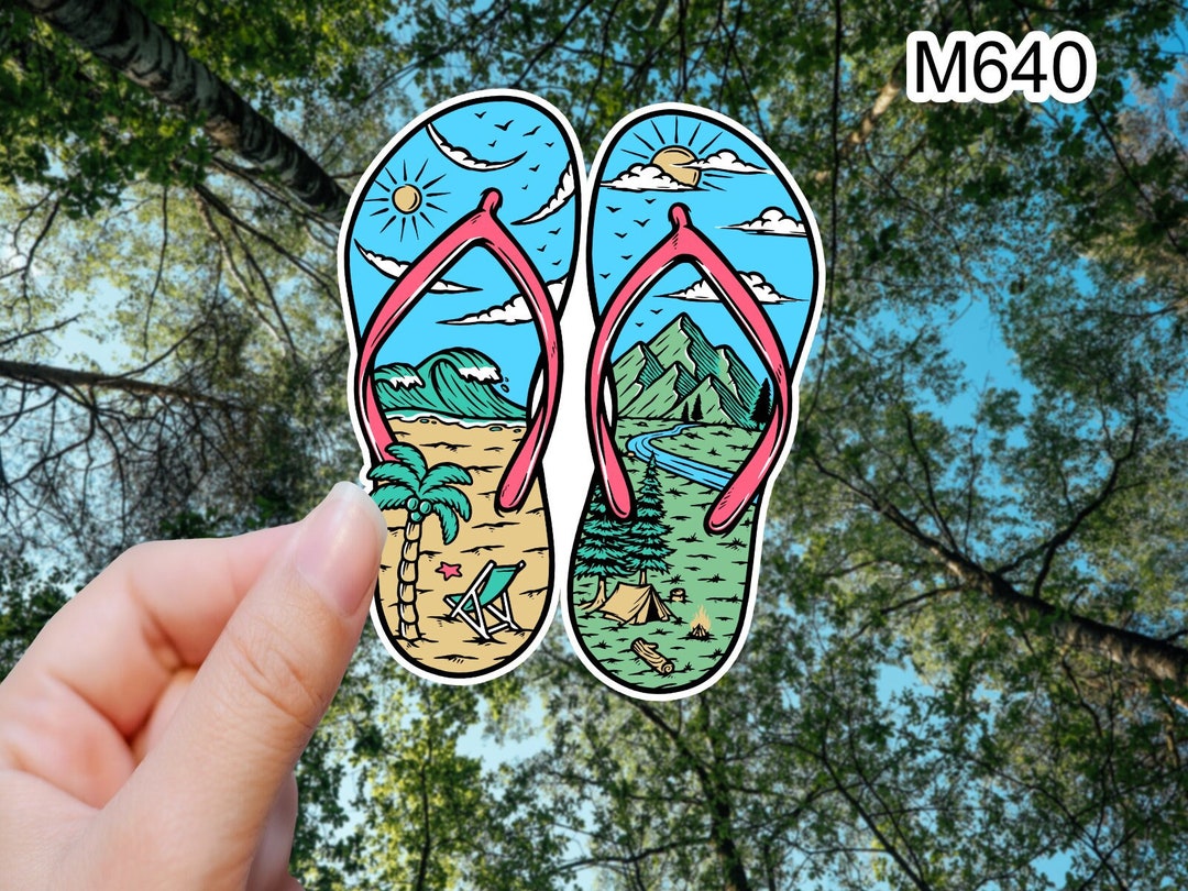Flip Flop Sticker, Sandal Sticker, Sandal Decal Beach Sticker, Yeti ...