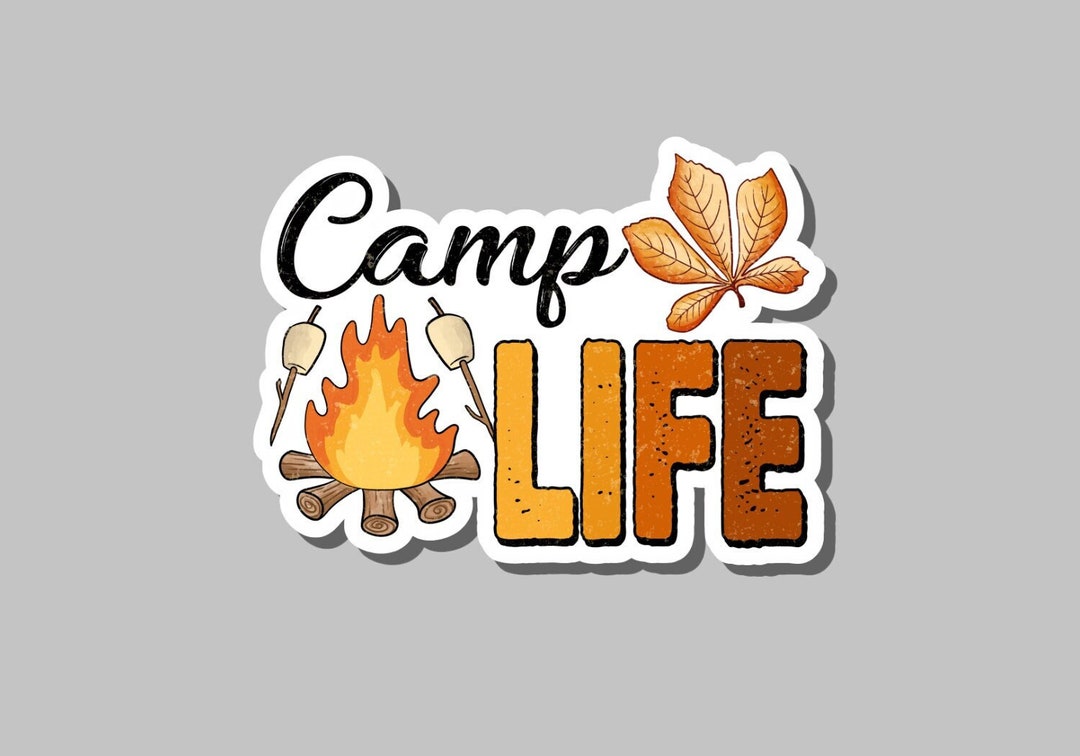 Camp Life, Outdoor Adventure Water Bottle Laptop Sticker, Camping Gift ...