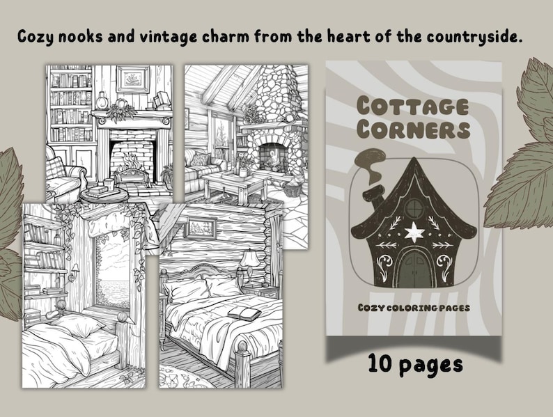 Cottage Corner Coloring Pages | Cozy Nature-inspired Printable Art ...