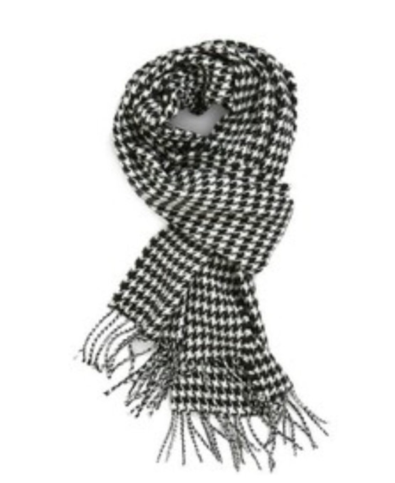 NWOT the Rail Black & White Houndtooth Scarf Features Fringed Edges - Etsy