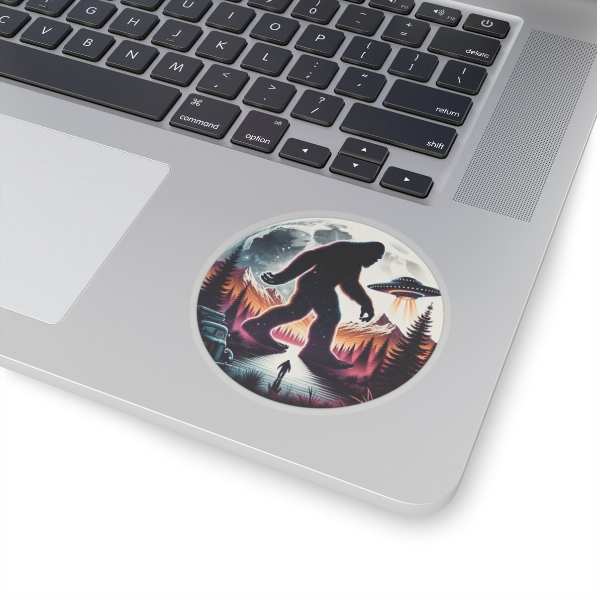 Bigfoot Alien Sticker, Bigfoot UFO Sticker, Sasquatch Alien Encounter ...