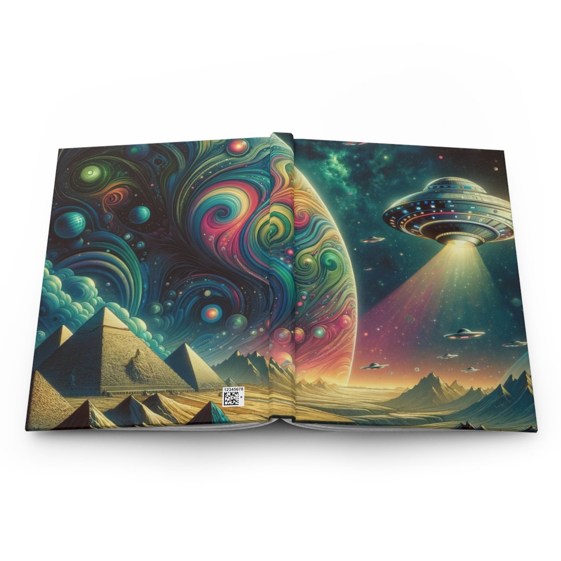 Fantasy UFO Journal, UFO Alien Hardcover Journal, Fantasy Futuristic ...