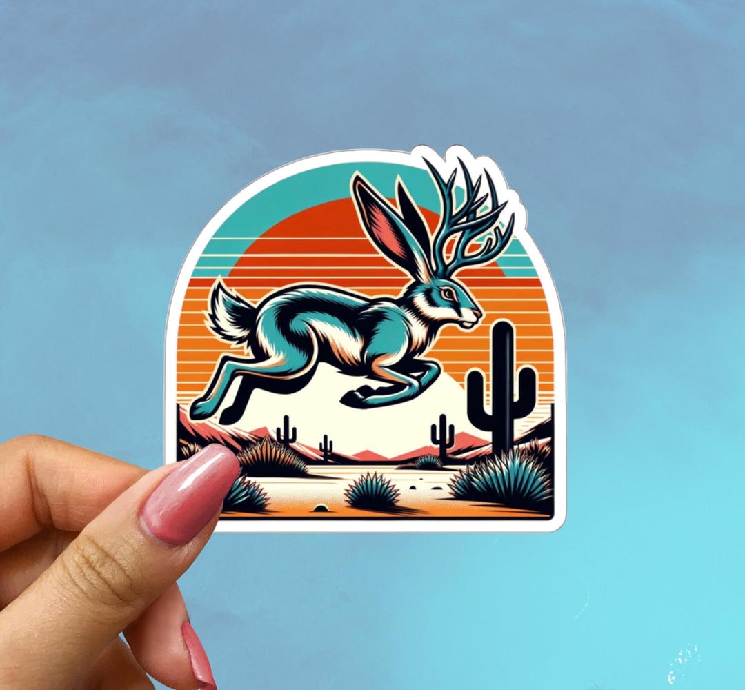 Jackalope Sticker, Southwestern Desert Jackalope Sticker, Jackalope ...