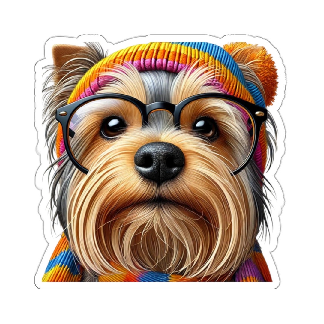 Cute Yorkie Sticker, Funny Yorkie Sticker, Yorkshire Terrier, Dog Mom ...