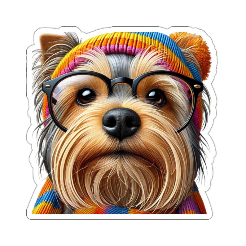 Cute Yorkie Sticker, Funny Yorkie Sticker, Yorkshire Terrier, Dog Mom ...