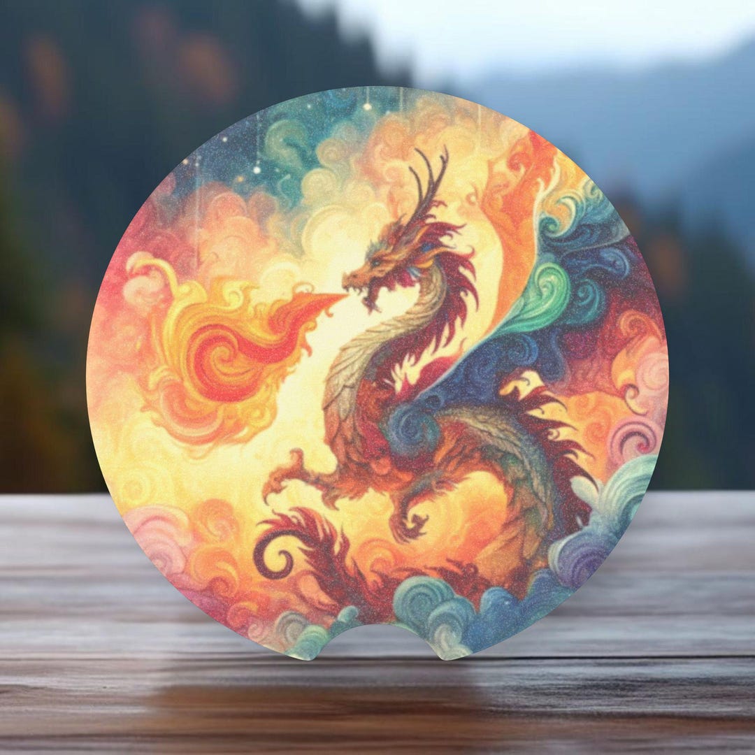 Fire Dragon Car Coaster, Dragon Breath Cup Holder Coaster, Magical Car ...
