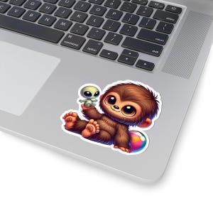 Cute Bigfoot & Alien Sticker, Kawaii Cryptid Friends, Adorable ...