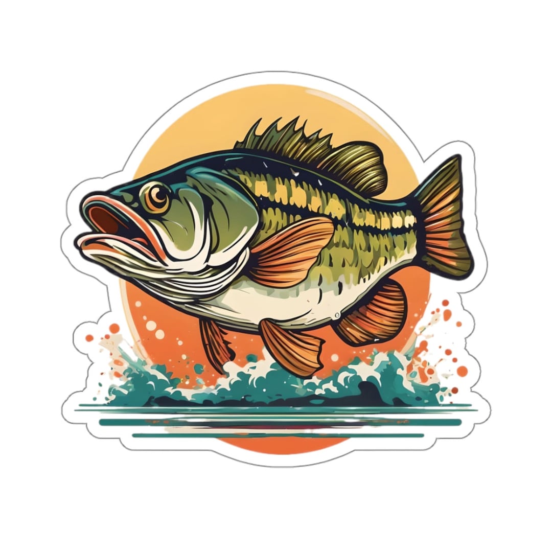 Bass Fishing Sticker, Largemouth Bass, Laptop Sticker, Funny Fish ...