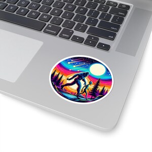 Bigfoot Alien Sticker, Cosmic Cryptid Decal, Trippy Forest Vinyl Decal ...