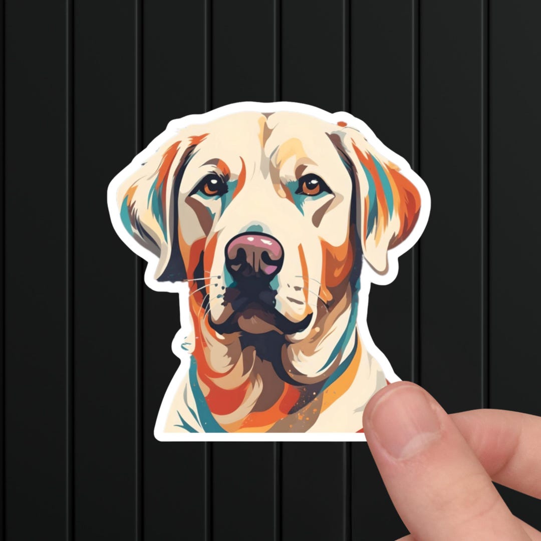 Labrador Sticker, Laptop Sticker, Dog Lover Sticker, Yellow Lab Sticker ...