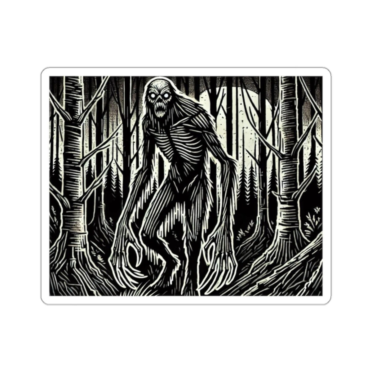 Wendigo Sticker, Halloween Horror Sticker, Laptop Sticker, Transparent ...